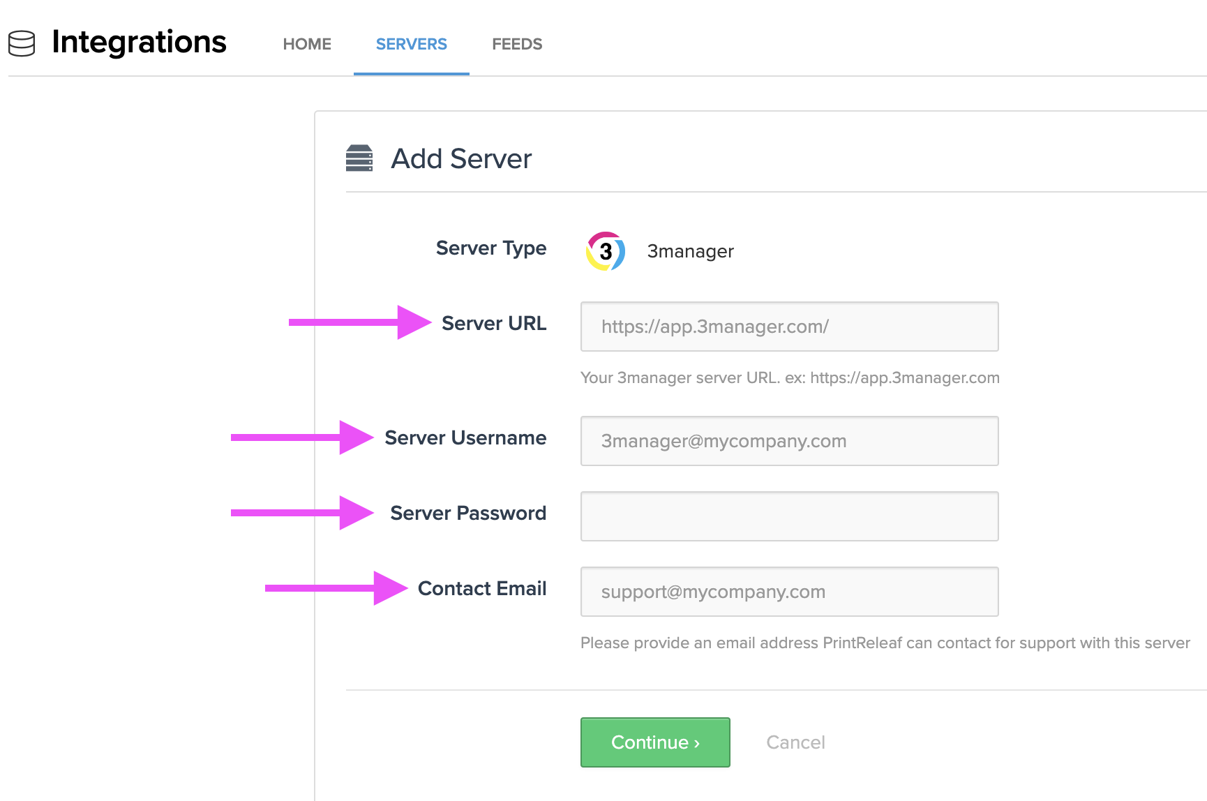 Integrating 3manager with PrintReleaf